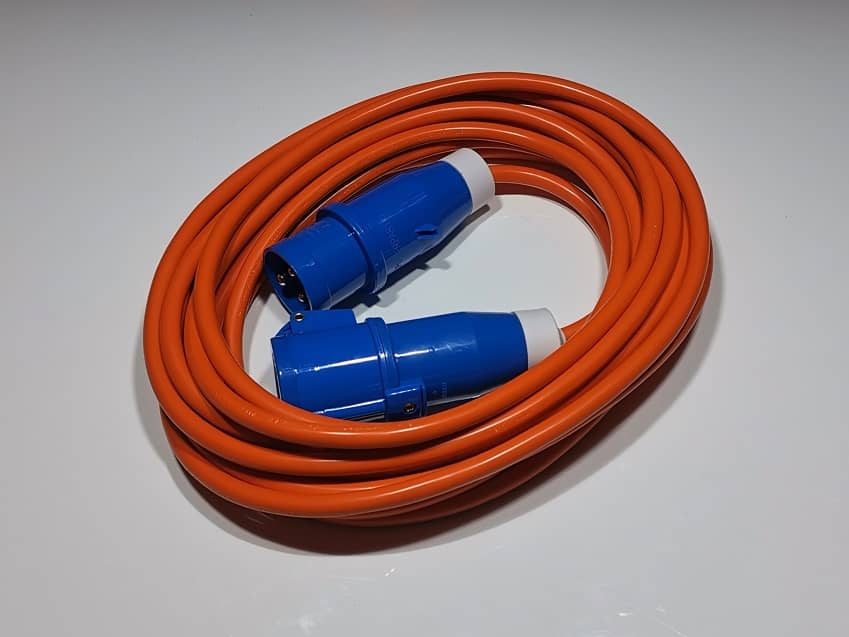 15 Meter 1.5mm Orange 16A Power Lead IP44 or IP67