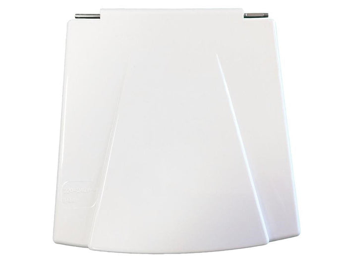 16A Inlet Flush Mounted - White (Smooth Lid)