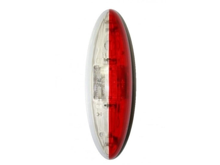 Jokon Side Marker Light SPL2010 Red/Clear Oval - Grey Mounting Frame