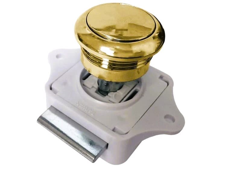 Push Lock Single Sided Complete - White & Gold